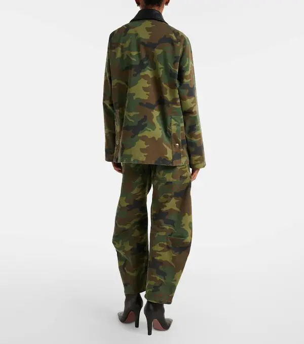 NILI LOTAN Shon Camouflage Barrel-leg Pants - Green