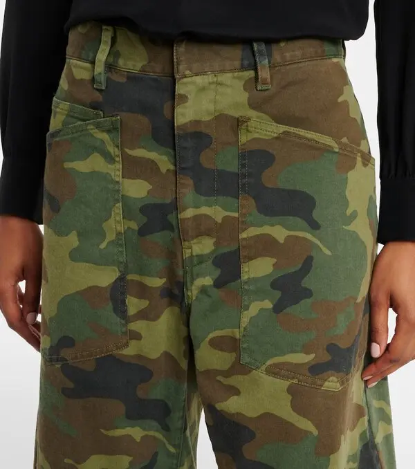 NILI LOTAN Shon Camouflage Barrel-leg Pants - Green