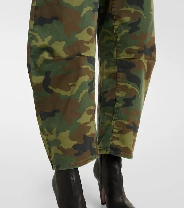 NILI LOTAN Shon Camouflage Barrel-leg Pants - Green