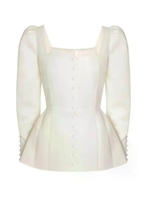 POST MERIDIEM Square-neck Top - Neutrals