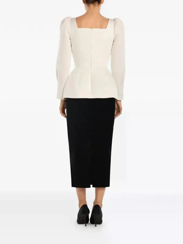 POST MERIDIEM Square-neck Top - Neutrals