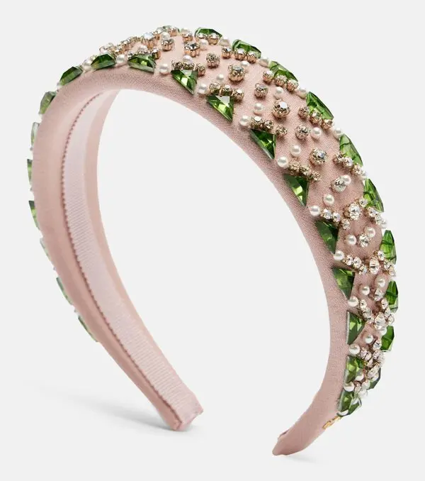 Valentino Garavani Crepe Couture Embellished Headband - Pink