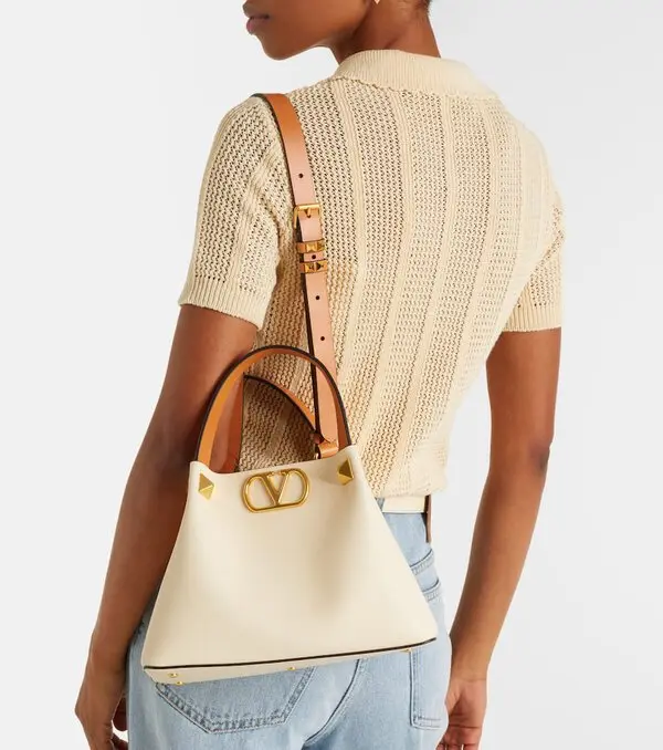 Valentino Garavani Vlogo Small Leather Top-handle Bag - White