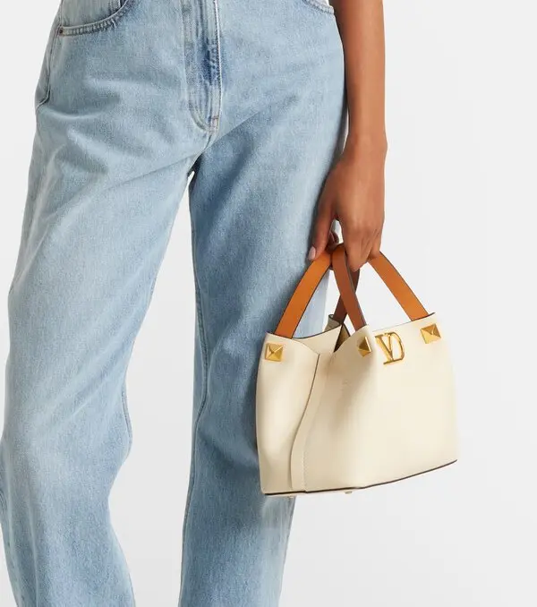 Valentino Garavani Vlogo Small Leather Top-handle Bag - White