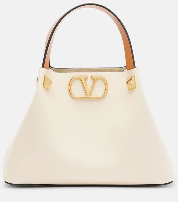 Valentino Garavani Vlogo Small Leather Top-handle Bag - White