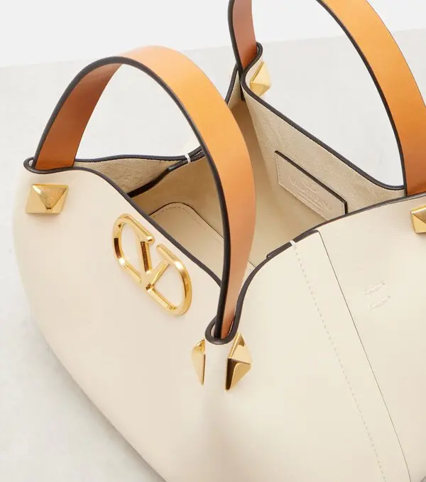 Valentino Garavani Vlogo Small Leather Top-handle Bag - White