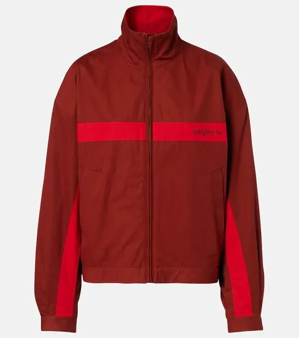 Saint Laurent Logo Cotton Canvas Blouson Jacket - Orange