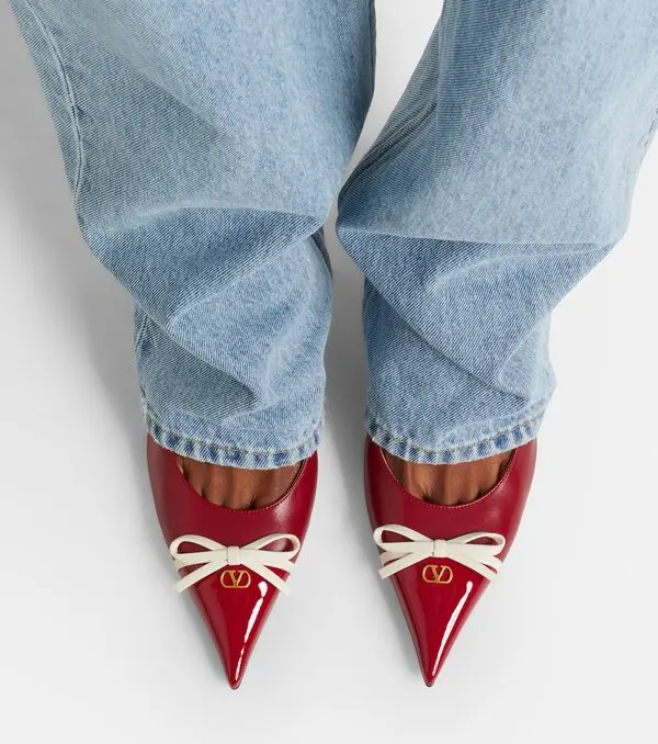 Valentino Garavani Bepointy 80 Patent Leather Slingback Pumps - Red