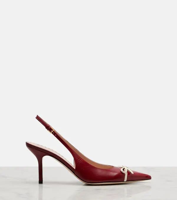 Valentino Garavani Bepointy 80 Patent Leather Slingback Pumps - Red