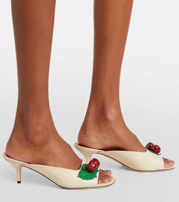 Valentino Garavani Cherryfic Leather Mules
