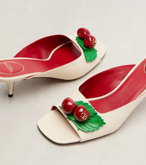 Valentino Garavani Cherryfic Leather Mules