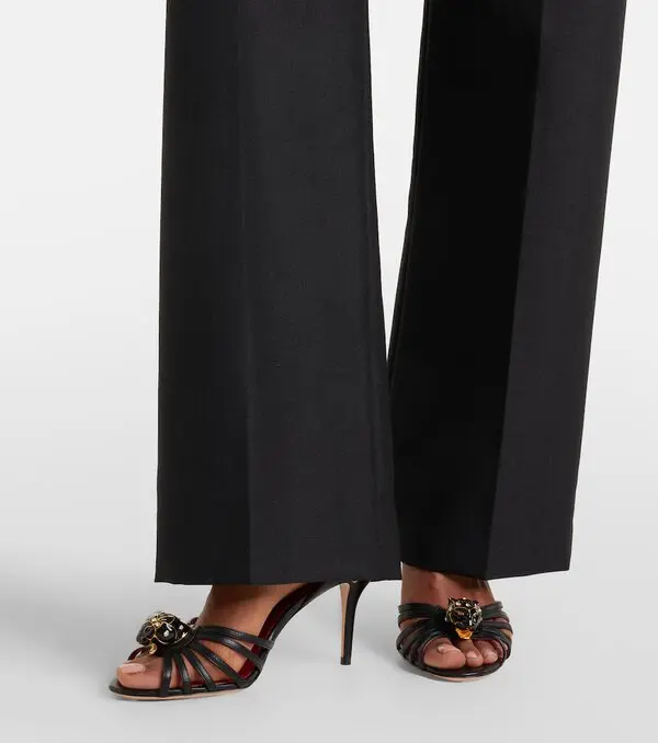Valentino Garavani Pas De Chat 85 Embellished Leather Sandals - Black