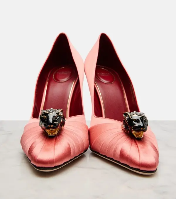 Valentino Garavani Pas De Chat 105 Embellished Pumps - Pink