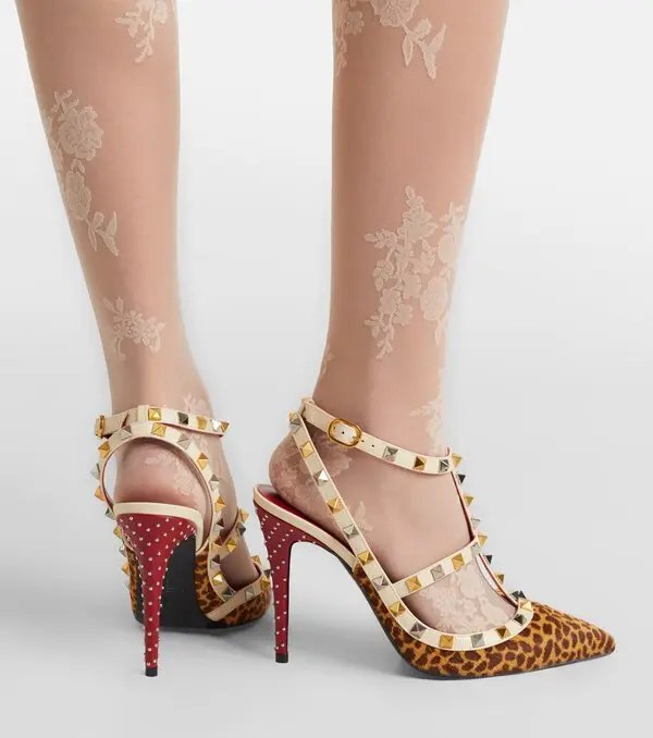 Valentino Garavani Rockstud Leopard-print Calf Hair Pumps - Multicoloured