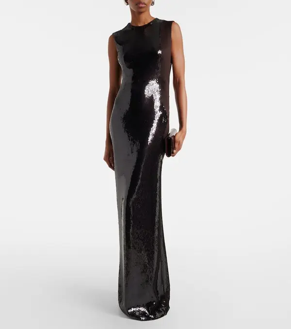 Christopher Esber Sequined Gown - Brown