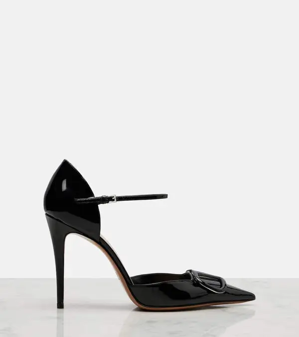 Valentino Garavani D'orsay 100 Patent Leather Pumps - Black