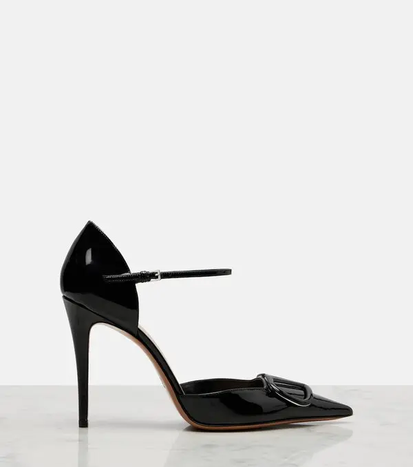 Valentino Garavani D'orsay 100 Patent Leather Pumps - Black
