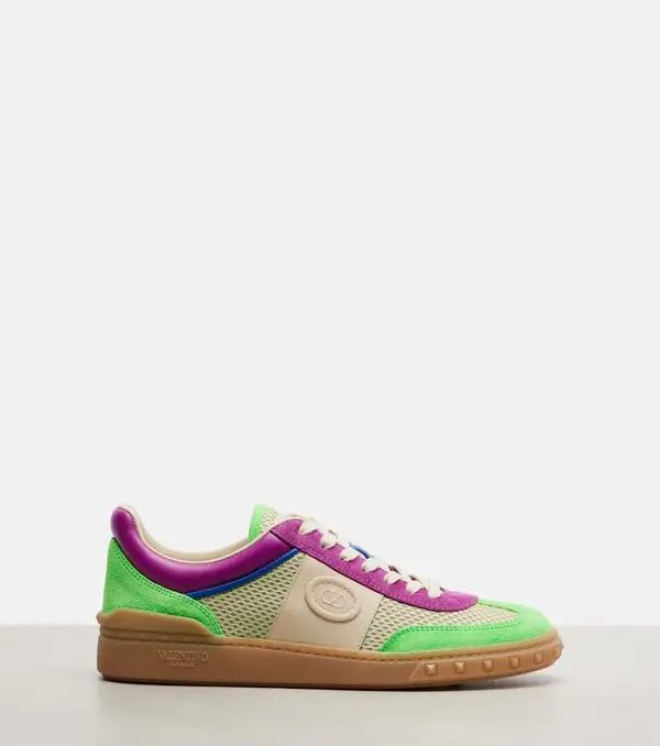 Valentino Garavani Upvillage Leather-trimmed Sneakers - Multicoloured