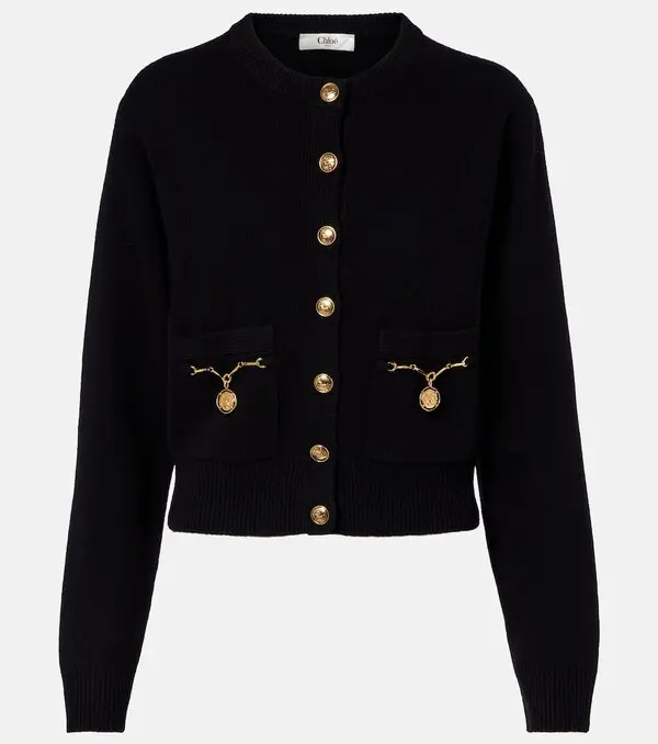 Chloé Wool And Cashmere Cardigan - Black