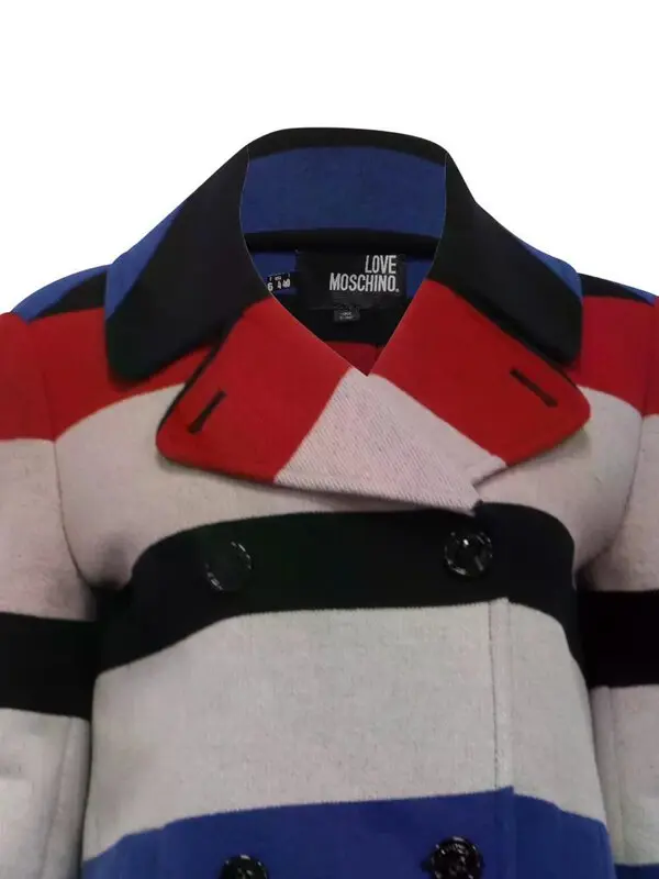 Moschino Striped Double-breasted Pea Coat