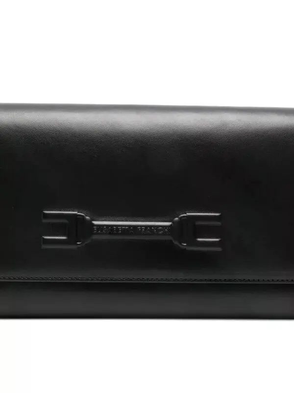 Elisabetta Franchi Logo Detail Clutch - Black