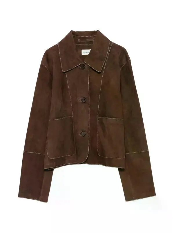 P.a.r.o.s.h Minuetto Contrast-stitching Suede Jacket