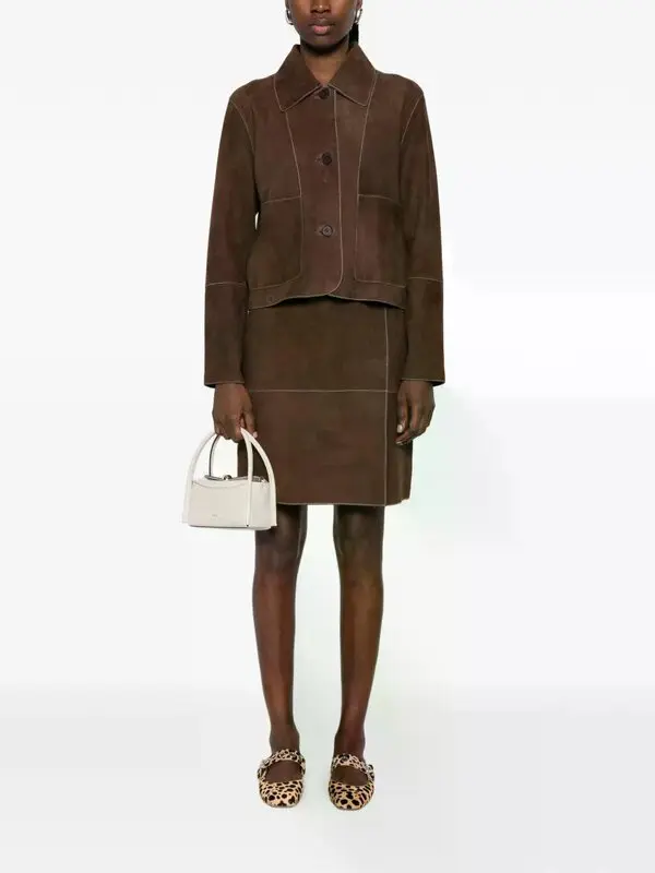 P.a.r.o.s.h Minuetto Contrast-stitching Suede Jacket