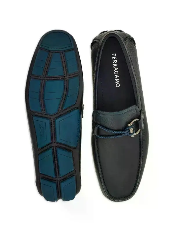 FERRAGAMO Gancini Hardware Loafers - Blue