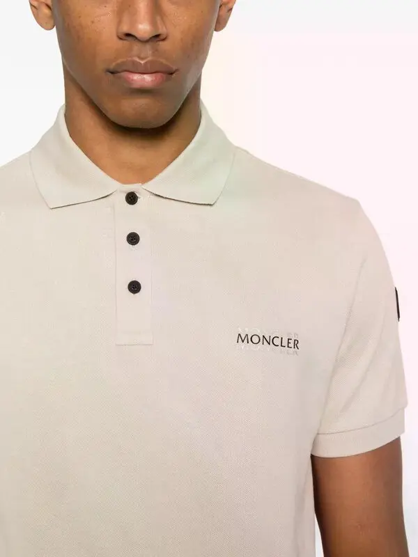 Moncler Button Polo Shirt - Neutrals