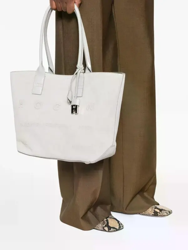 Hogan Embossed Lettering Tote Bag - Grey