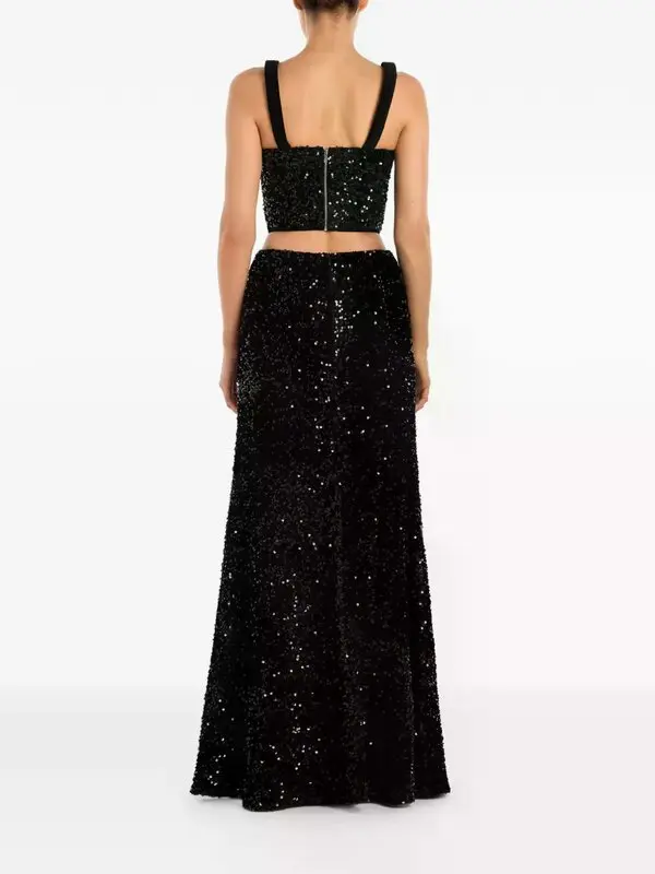 POST MERIDIEM Sequin-embellished Corset Top