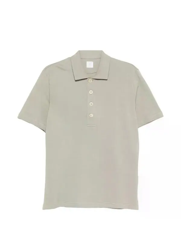 Eleventy Buttoned Short-sleeve Polo Shirt - Green