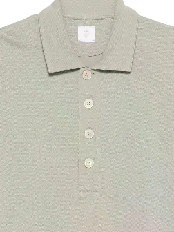 Eleventy Buttoned Short-sleeve Polo Shirt - Green