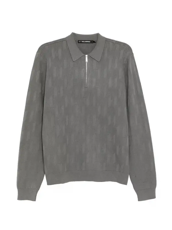 Karl Lagerfeld Monogram Zipped Sweater