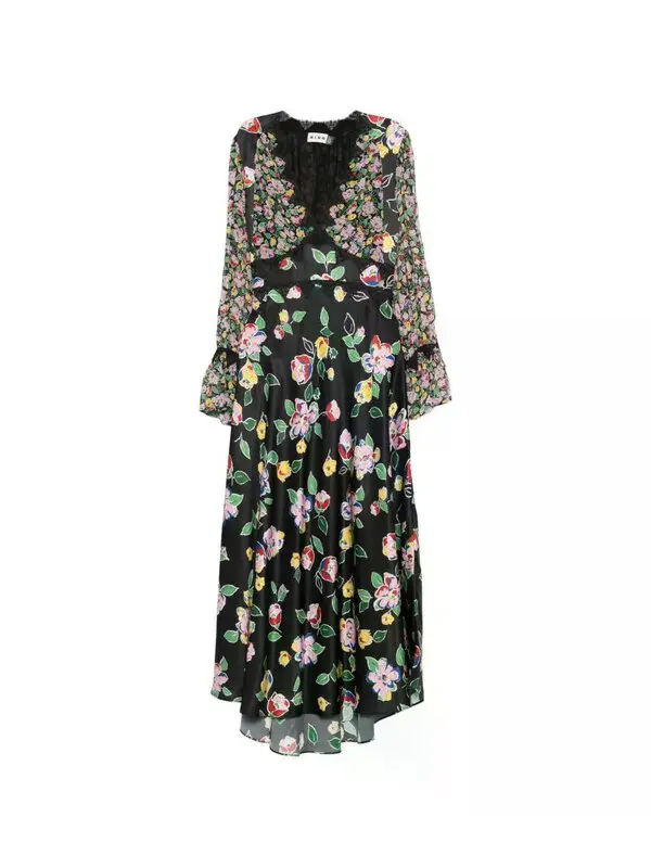 Rixo Lace-detail Floral-print Maxi Dress