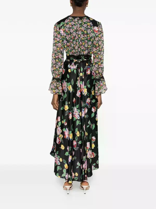 Rixo Lace-detail Floral-print Maxi Dress