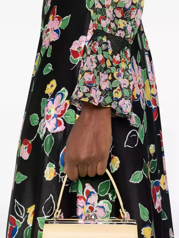 Rixo Lace-detail Floral-print Maxi Dress