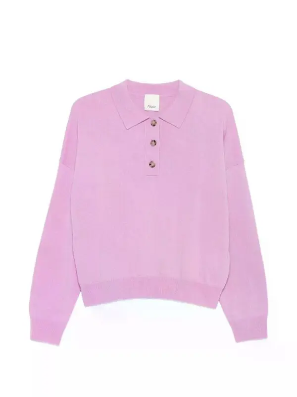 ALLUDE Button Collared Pullover