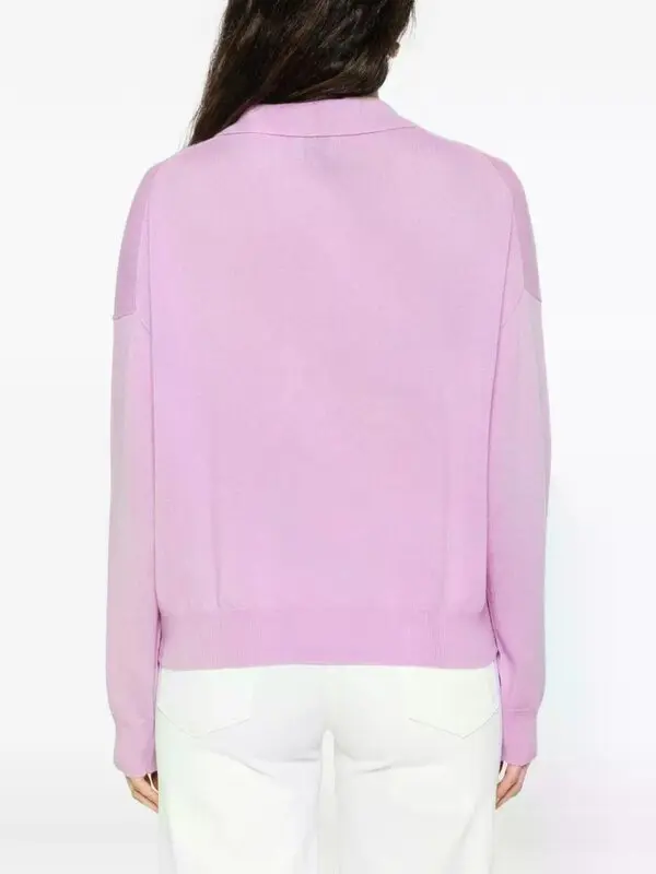 ALLUDE Button Collared Pullover