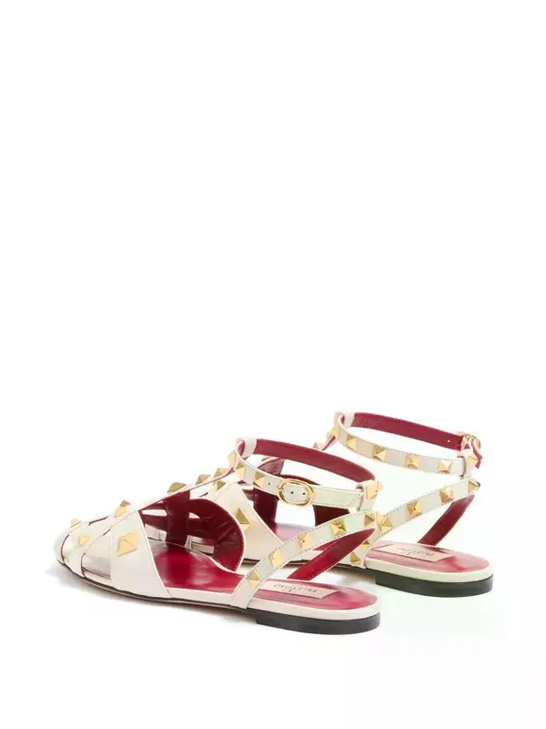 Valentino Garavani Studded Kidskin Sandals - Neutrals