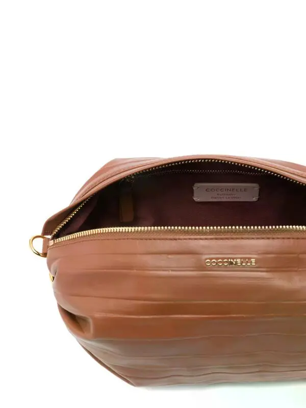 COCCINELLE Textured Leather Shoulder Bag - Brown