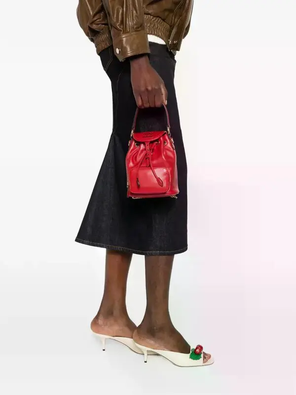 Miu Miu Mini Leather Backpack - Red
