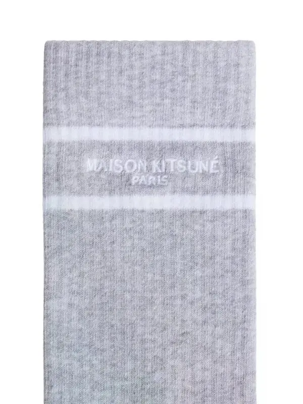 Maison Kitsuné Striped Ribbed Socks