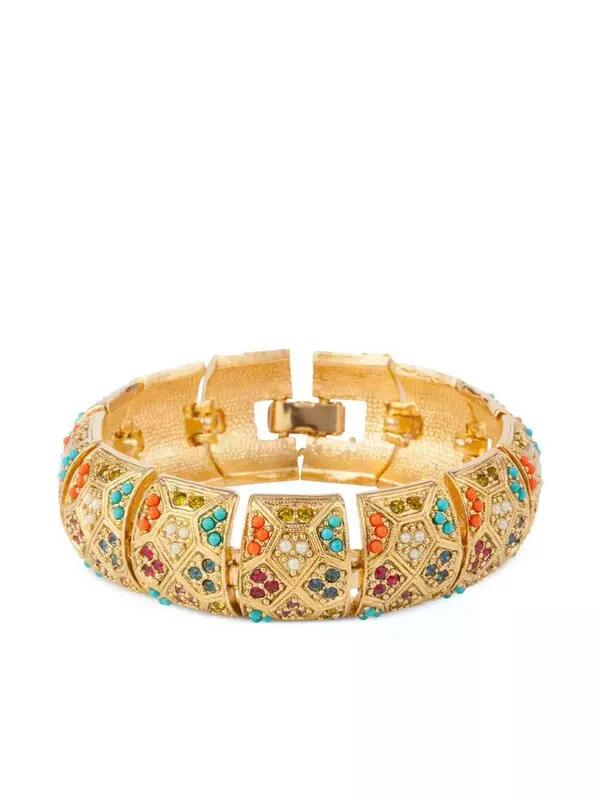 SUSAN CAPLAN 1980s D'orlan Stone-embellished Bracelet - Gold