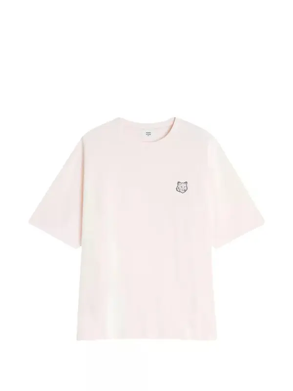 Maison Kitsuné Crew-neck Fox-head T-shirt - Pink