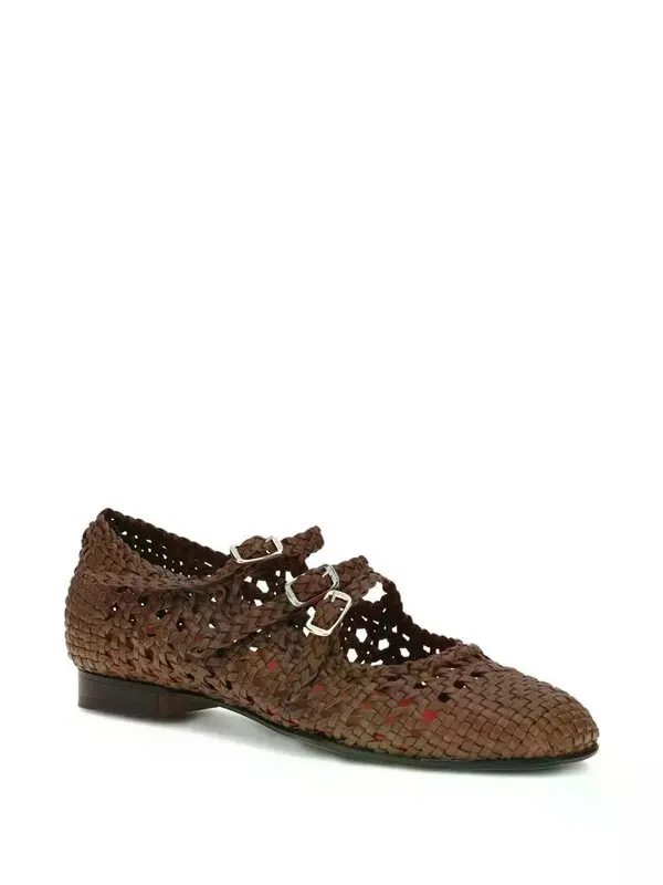 CAREL Arianas Woven Strapped Ballet Flats - Brown