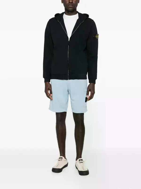 Stone Island Logo-patch Drawstring Shorts - Blue
