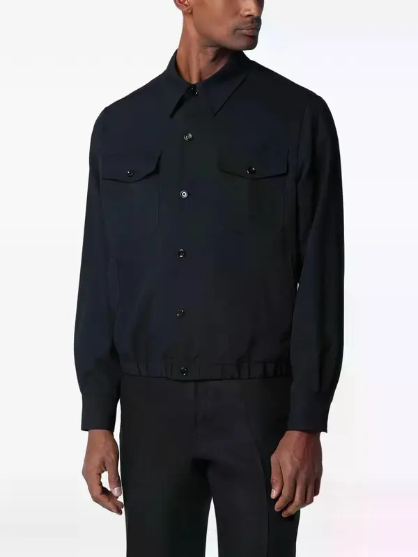 LARDINI Chest-pocket Shirt Jacket - Blue