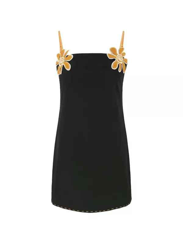 CALA DE LA CRUZ Catania Floral-appliqué Mini Dress