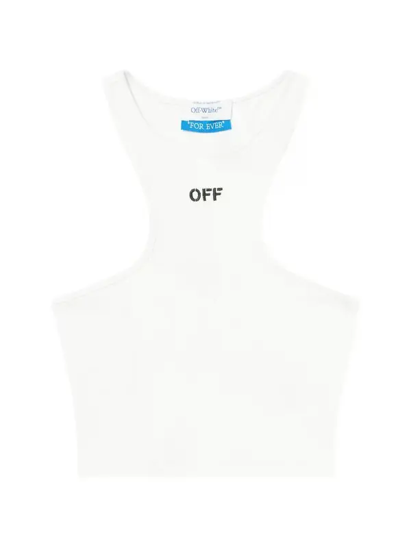 Off-White Off Stamp Ribbed Tank Top - White